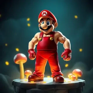 Smart Pic — Super Mario as a bodybuilder champion, with extreme muscle ...